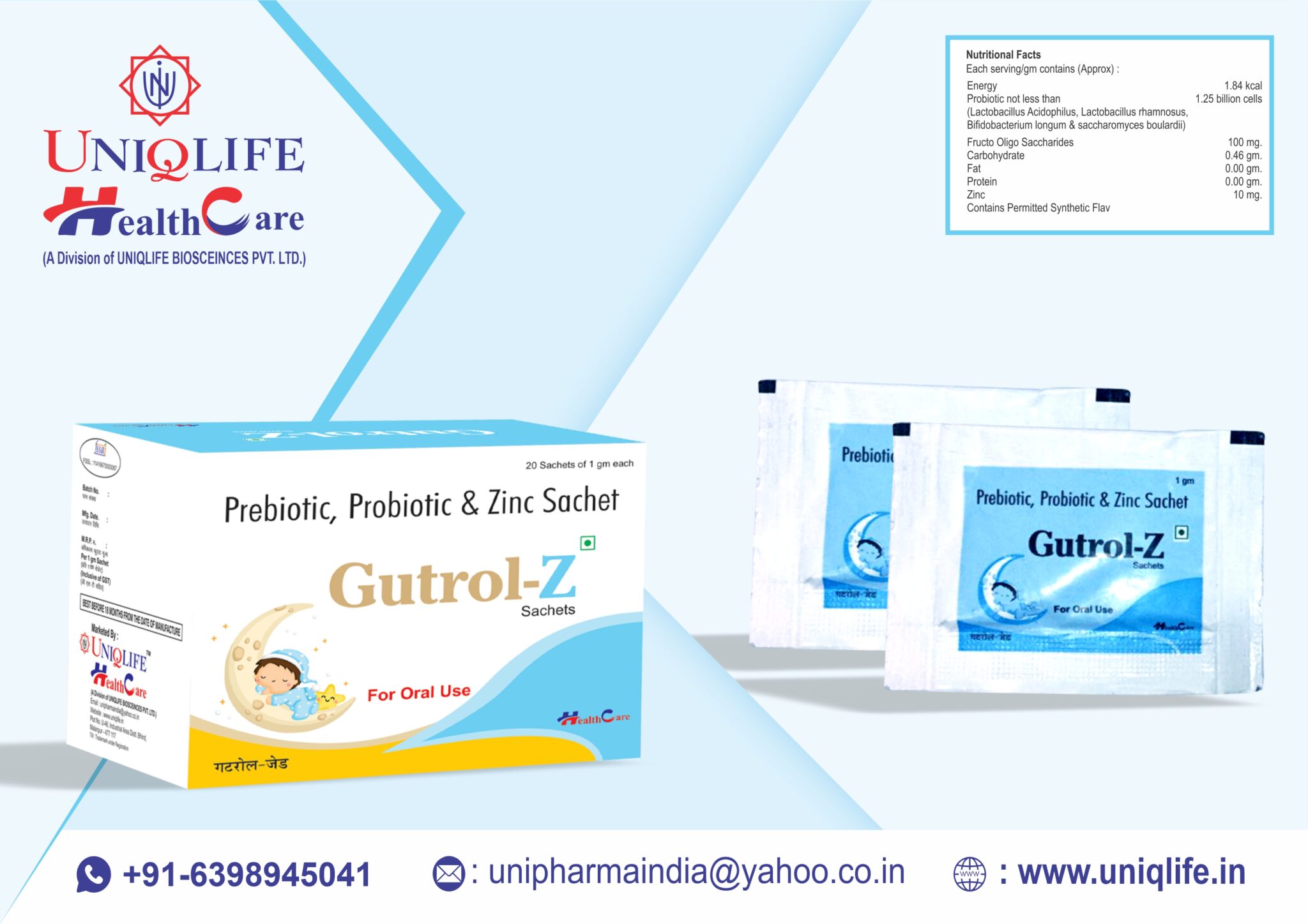 Gutrol Z Sachet | Uniqlife BioSciences Pvt. Ltd
